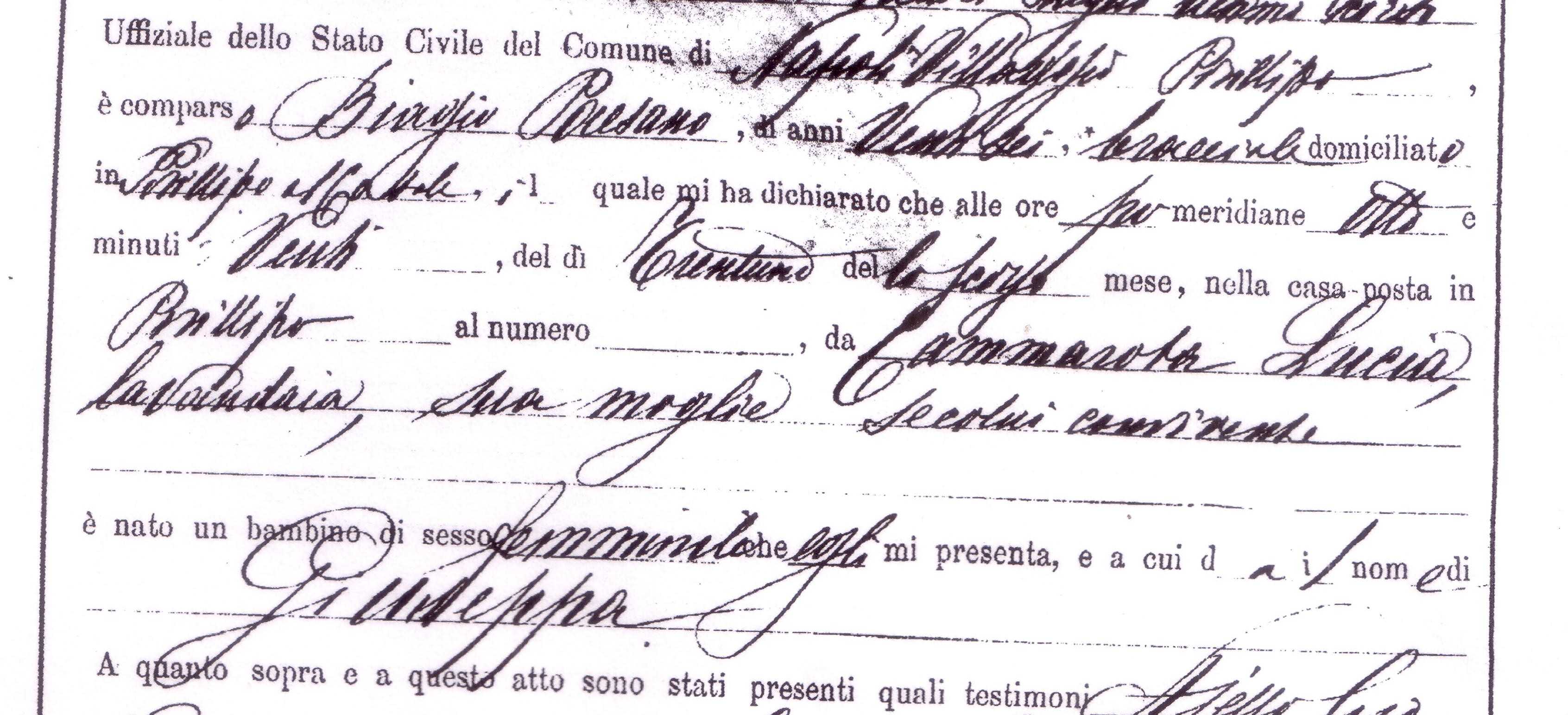 b cert paesano giuseppa 2 — Postimages