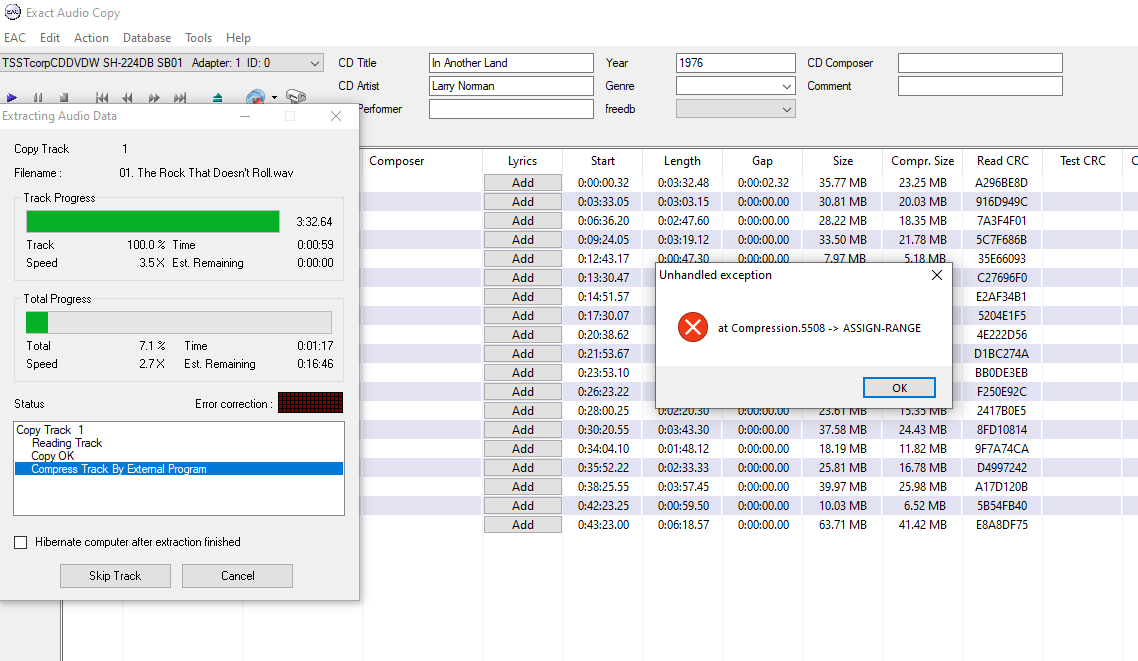 EAC crashes on error - secure vs. burst mode?