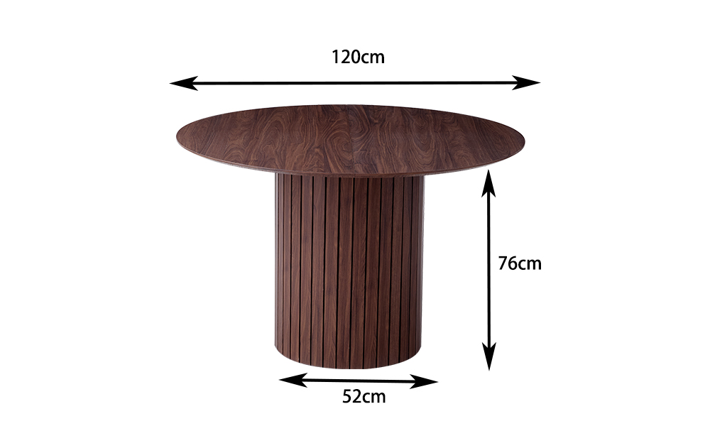 Wokaka – Table ronde à manger en MDF marron foncé – Grand plateau 120 ...