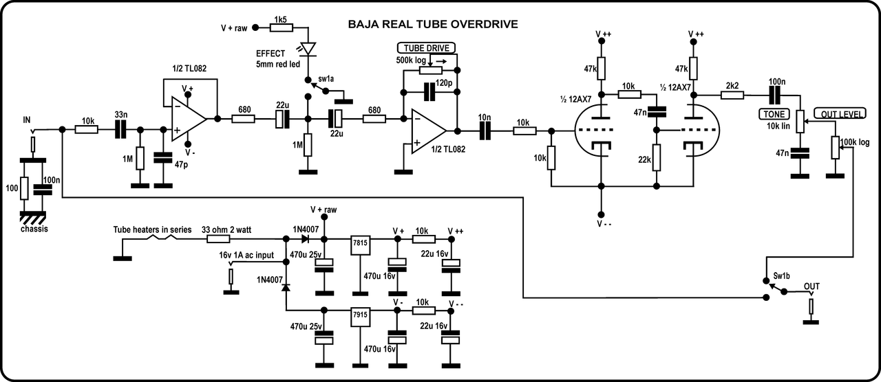 Baja Real Tube Overdrive Schematic — Postimages