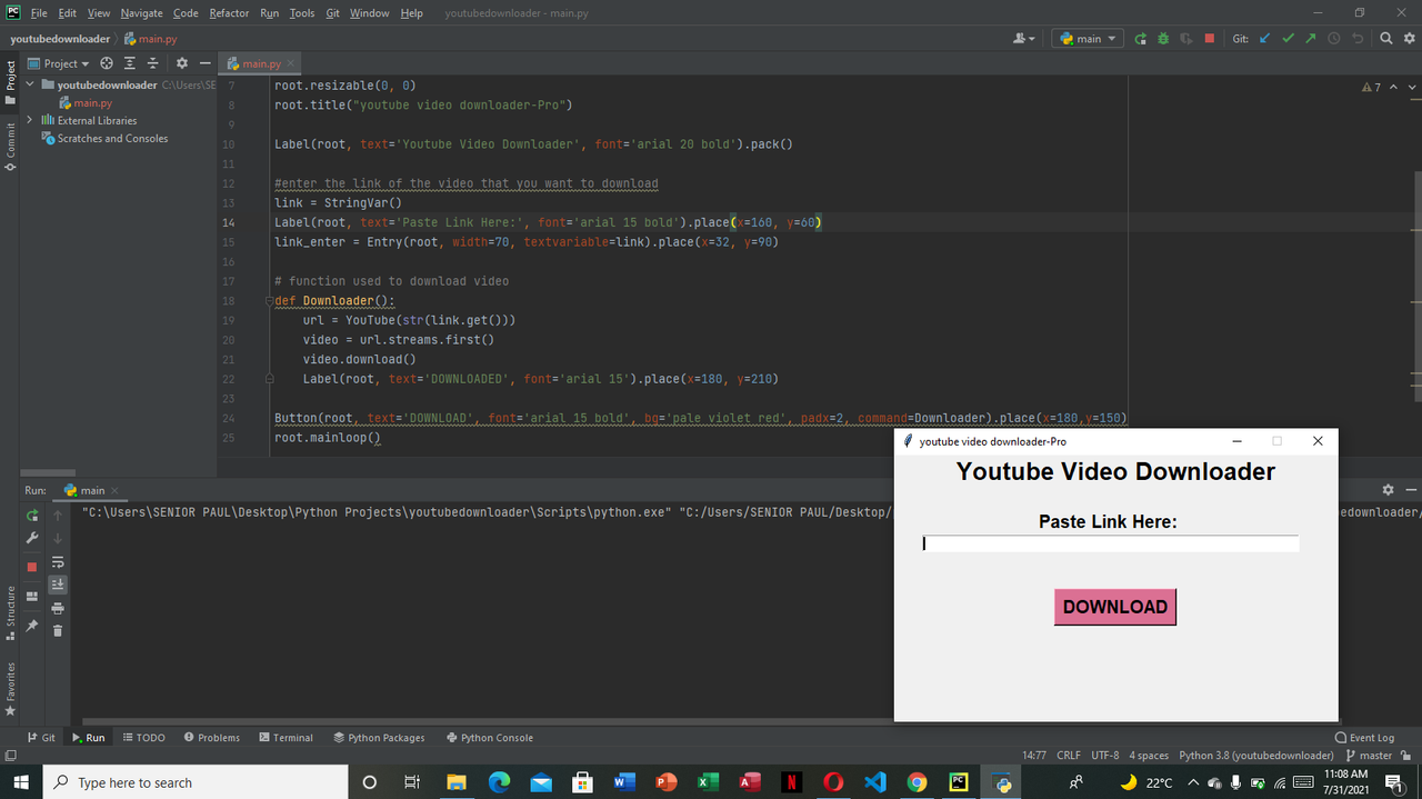 Github Rukundob451youtube Downloader This Is A Youtube Video Downloader Made Using Python 8535