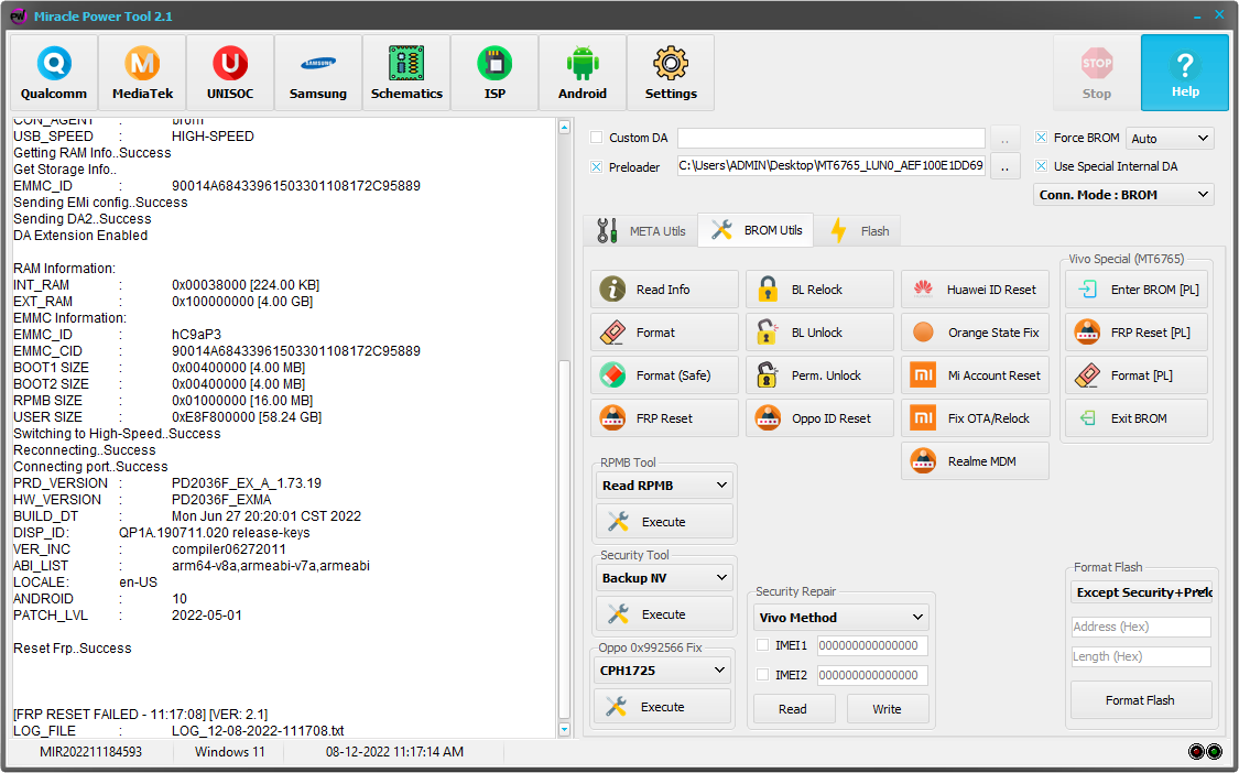 GSM-Forum - Vivo Y12S PD2036F FRP EASY REMOVE BY POWER TOOL [SUCESS]