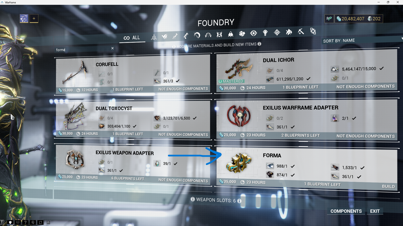 Foundry search problem - UI - Warframe Forums