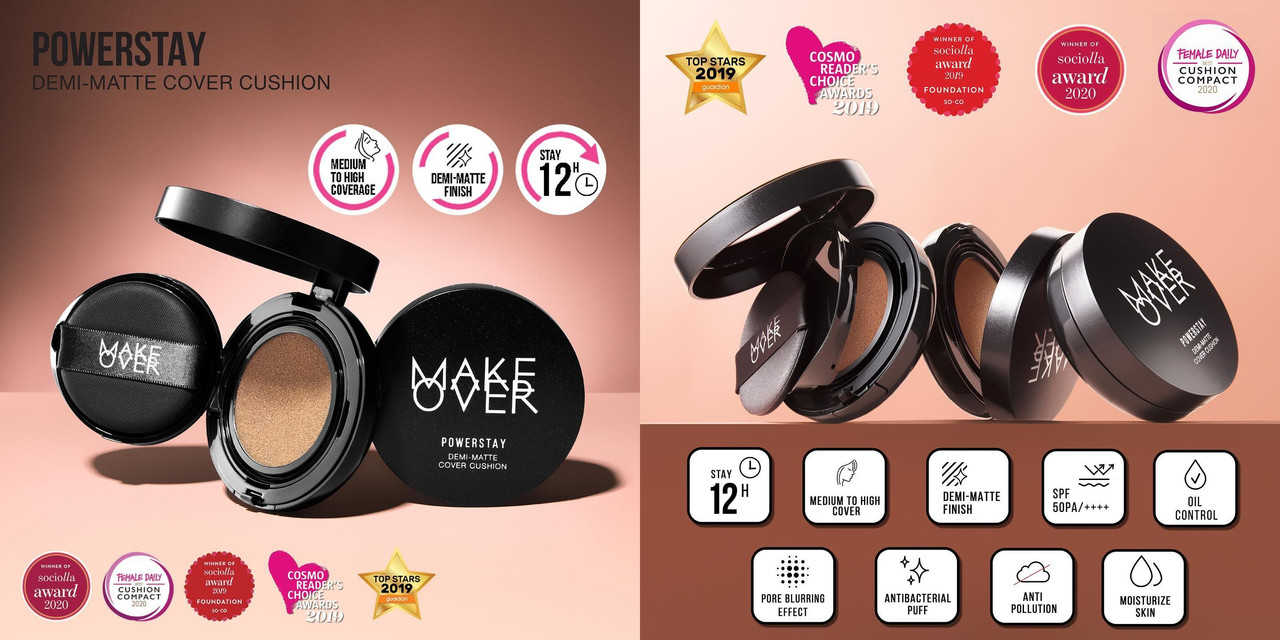 Promo bb cushion original asli terbaik Make Over Powerstay Demi-Matte ...