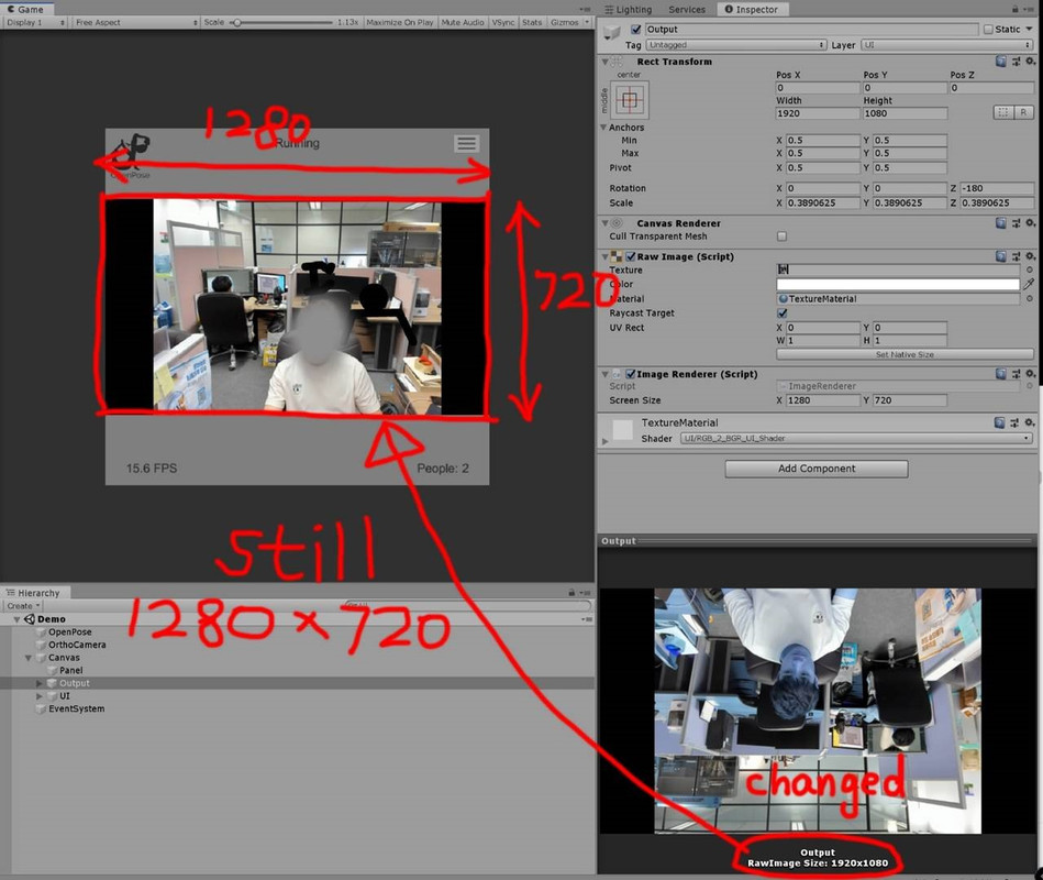How to improve the camera view resolution from the default 1280x720 to higher like 1920x1080 ...