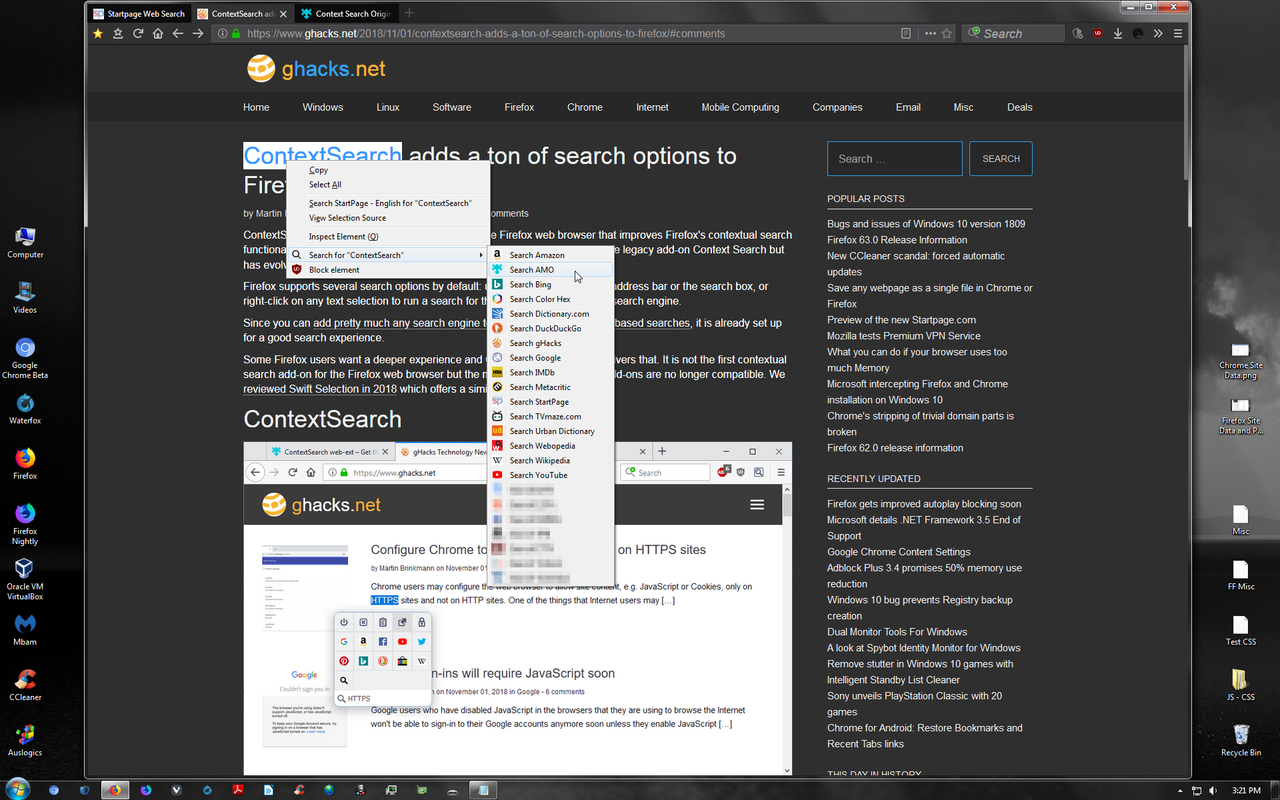 ContextSearch adds a ton of search options to Firefox - gHacks Tech News