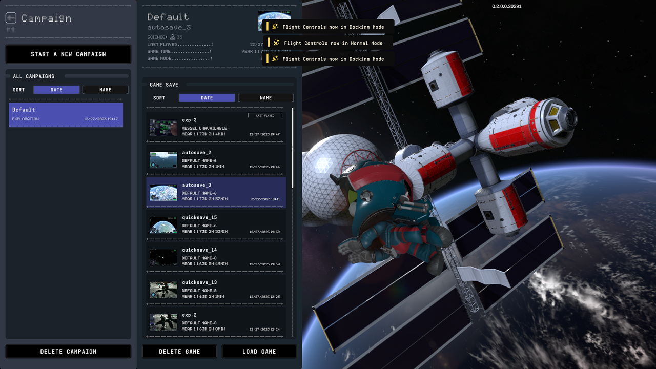 Main menu screen still shows some game notifications - v0.2.0 - Kerbal ...