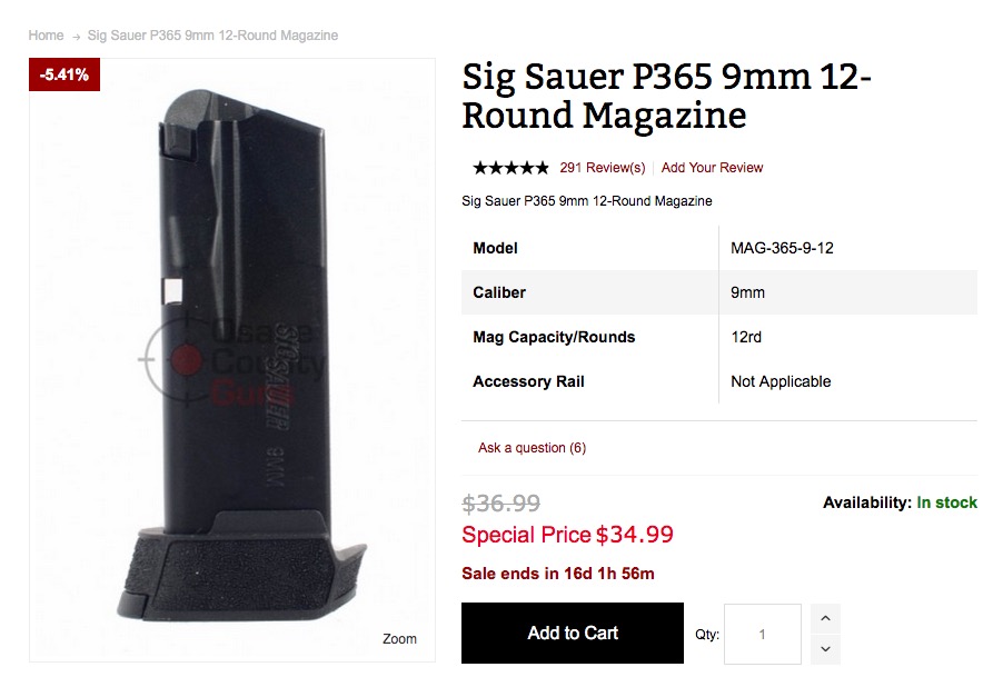 P365 XL Spare 12-round magazines? | SIG Talk