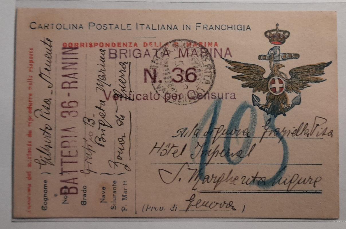 Franchigia Grande Guerra Regia Marina - Batteria 36 Ranin