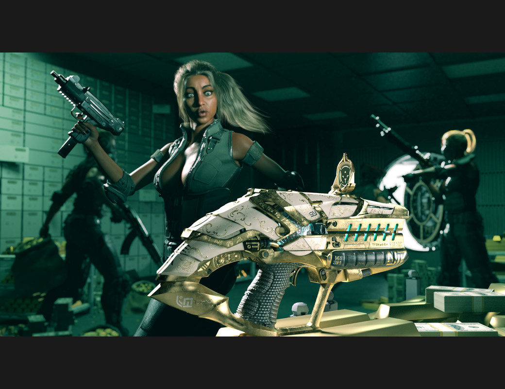 Punkish Alien Pistol And Textures Add-On 2025 - Free Daz 3D Models