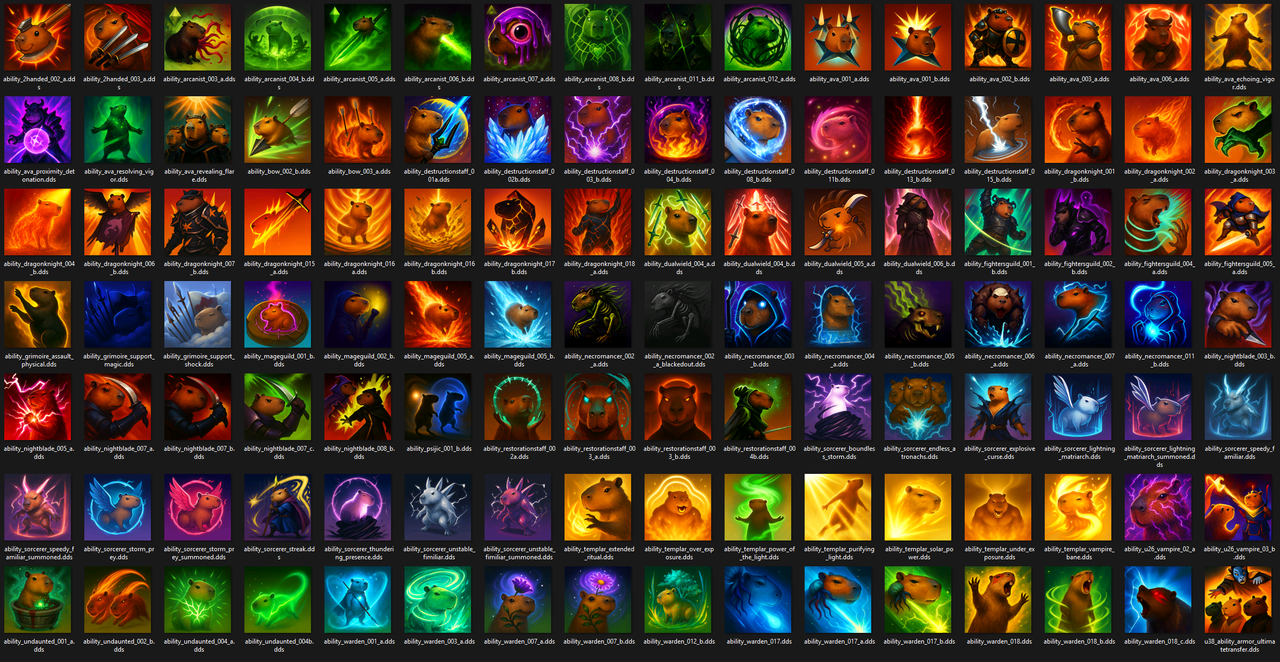 Capybara Icons : Plug-Ins & Patches : Elder Scrolls Online AddOns
