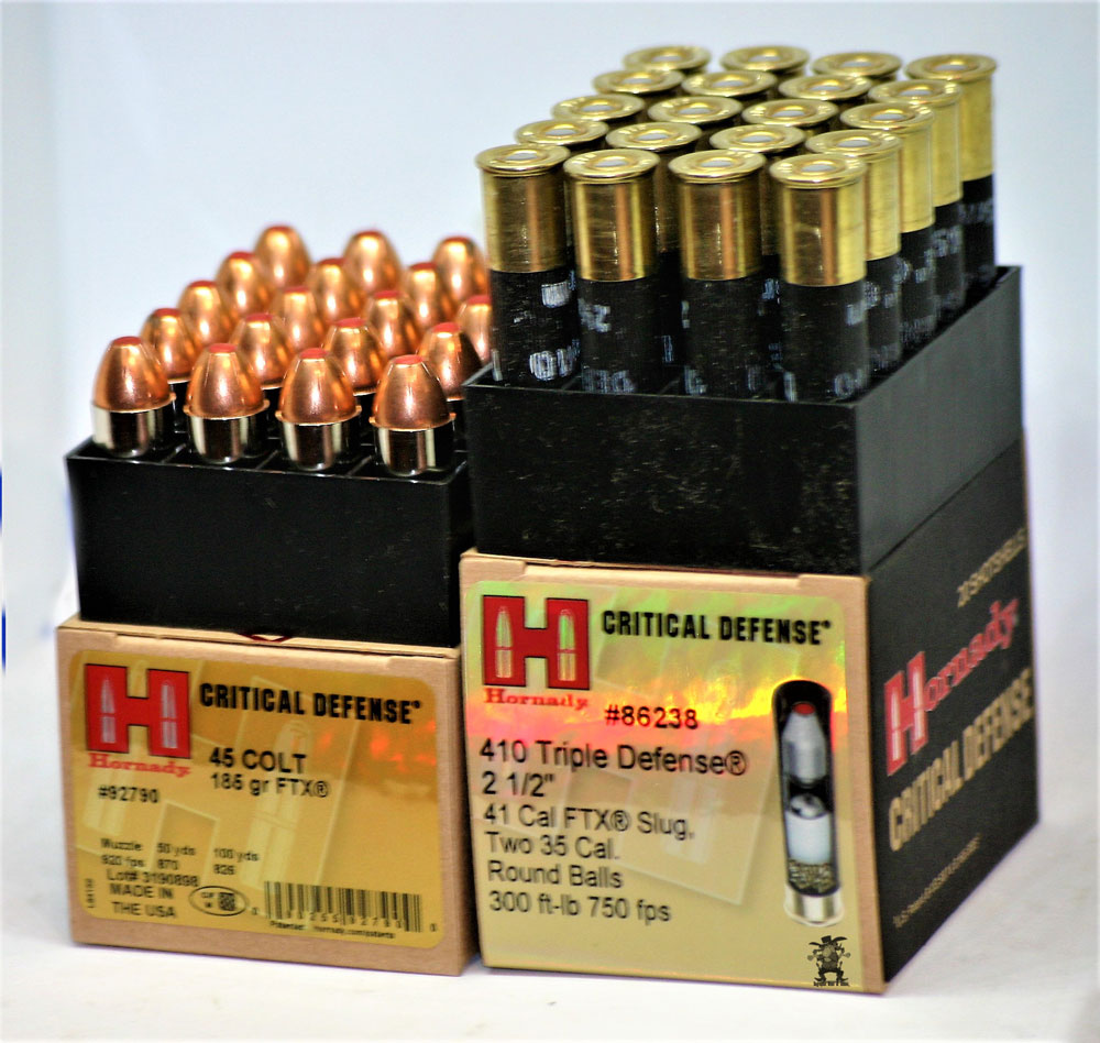 45 COLT FTX HORNADY Critical Defense 410 JUDGE ammo 45 LC FTX + 410 ...