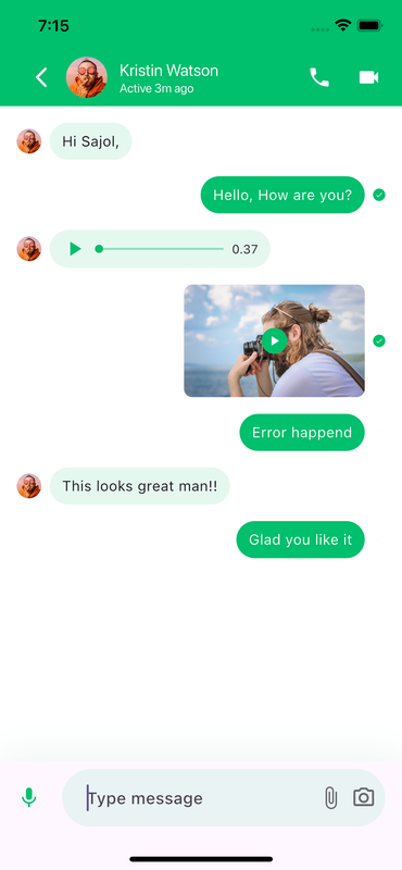 Flutter Message Screen Flutter Message Screen