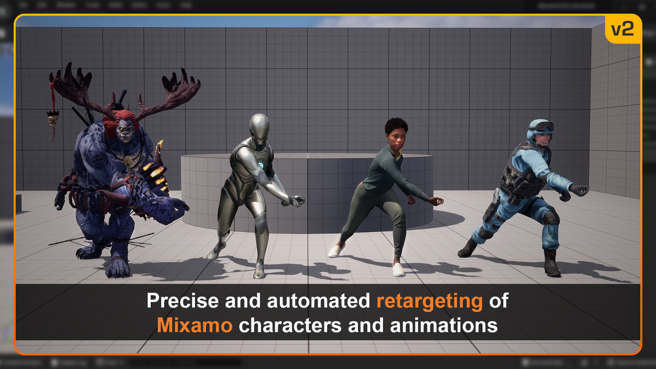 Mixamo Animation Retargeting 2 (for UE 5.0) 2025 - Free Daz 3D Models