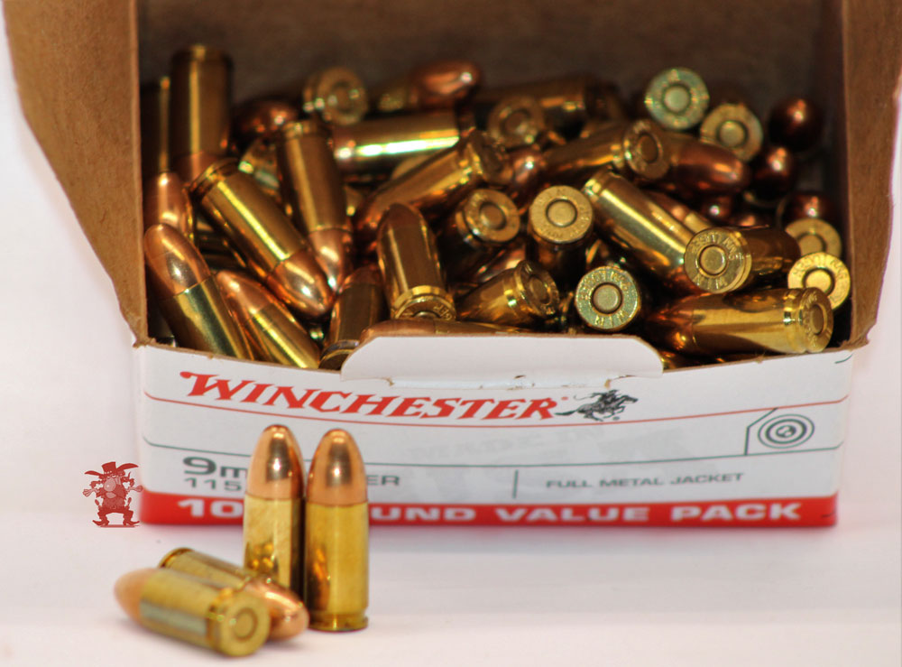 9mm USA Winchester 9mm 115 Grain FMJ 9 MM 100 Round BULK PACK - Pistol ...