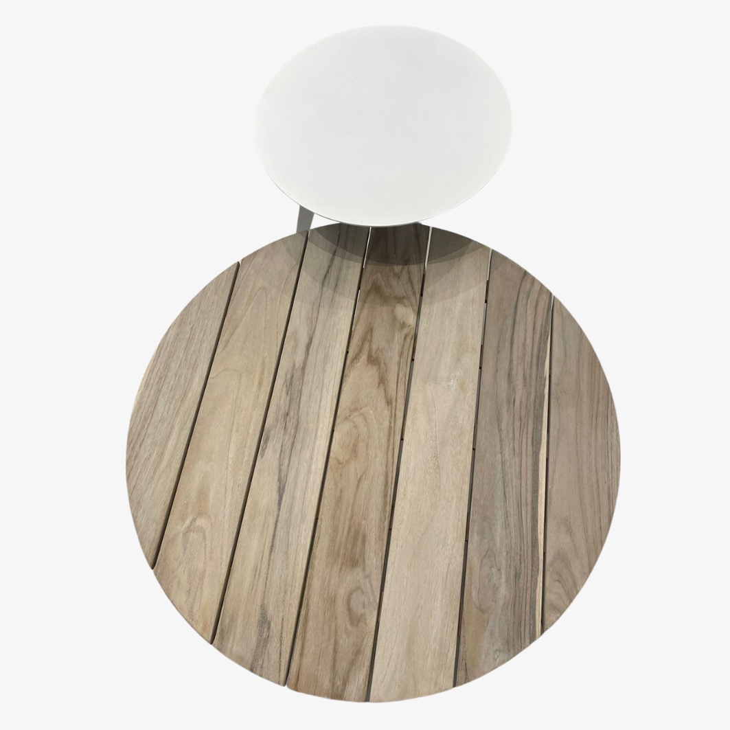 MAVIS COFFEE TABLE SET OF 2 TEAK RUSTIC GREY ALU WHITE 2 — Postimages