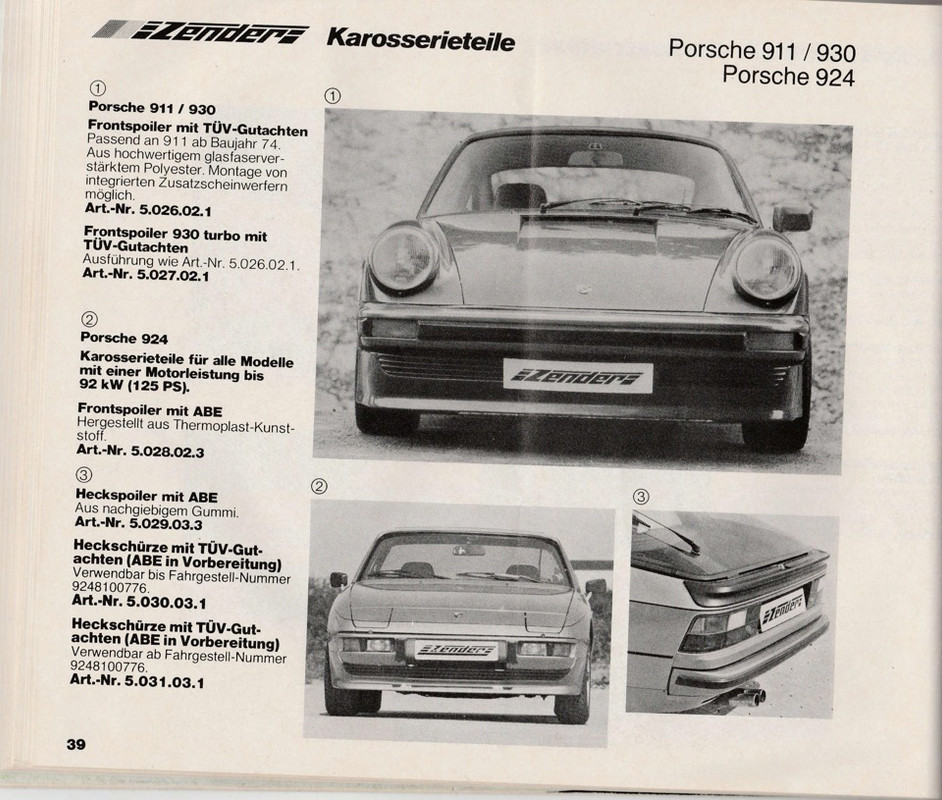 Vendo alerón Zender Porsche 924 944 - Forocoches