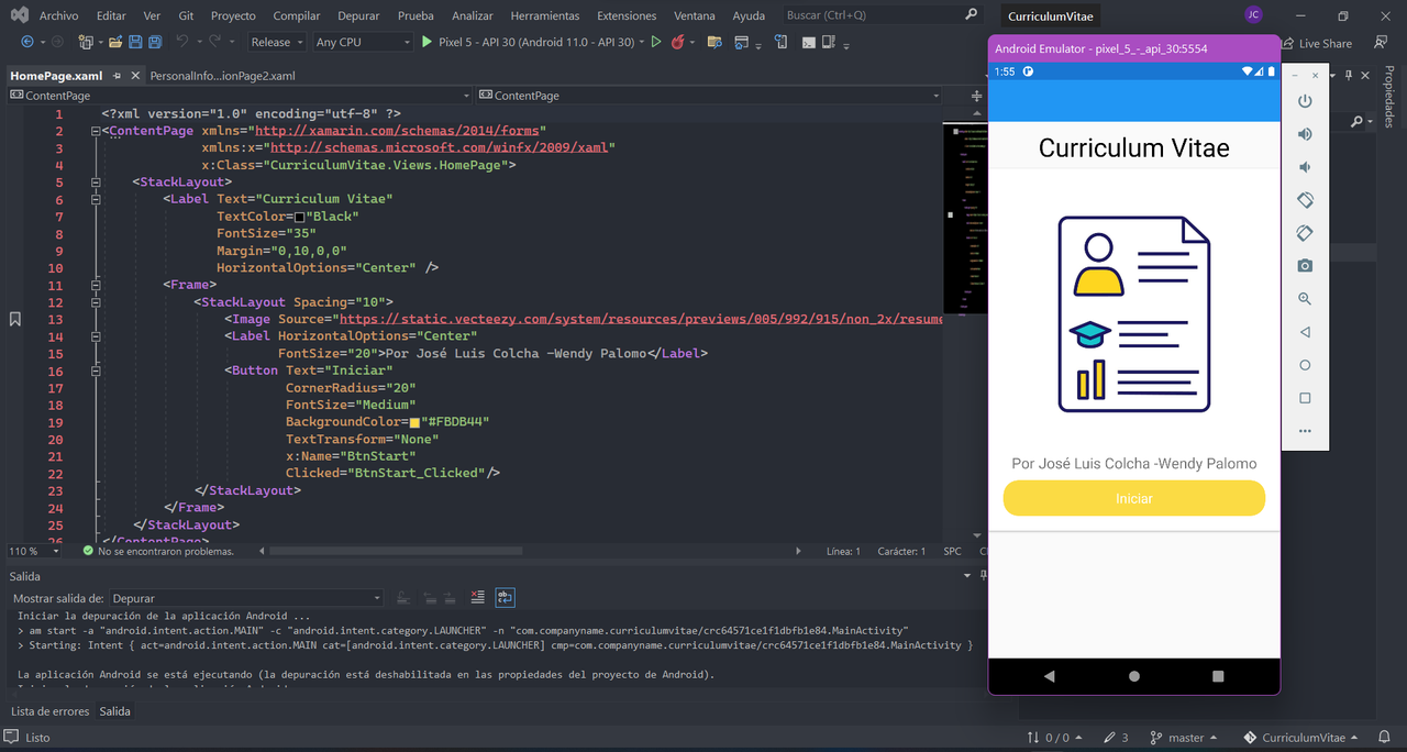 GitHub - JoseLuisColcha/Curriculum-Vitae-Xamarin