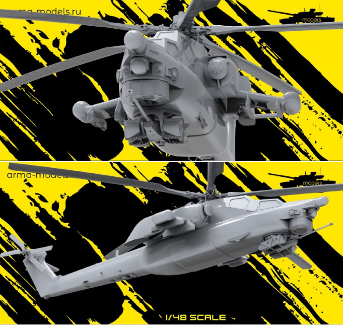 1/48 - Mil Mi-28N "Havoc-B" 3D printed kit by Arma-Models - 3D renders ...
