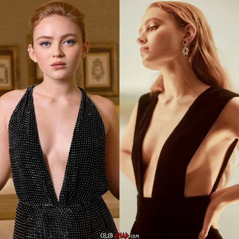 sadie sink low cut dress — Postimages