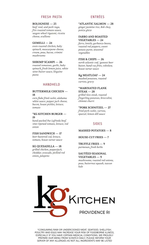 Menu – KG Kitchen Bar