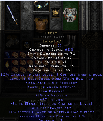 Dream Sacred Targe 45@ Base - Topic - d2jsp