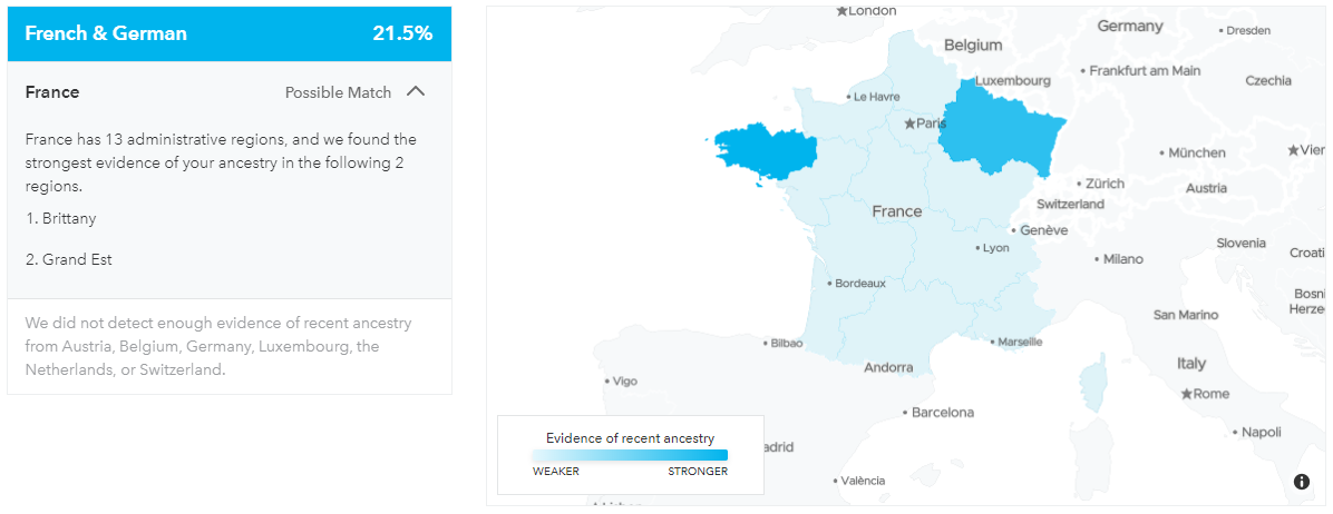 Post your France 23andMe regions
