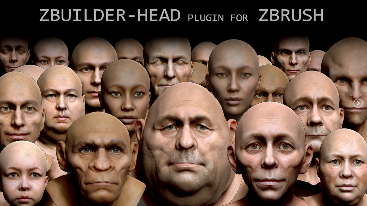 (54,000 Points) For HUMAN ZBUILDER-HEAD ( Plugin For ZBrush ) - Free Daz 3D Models