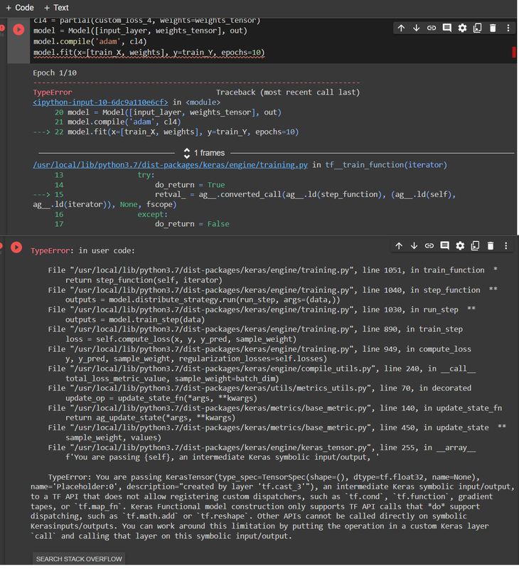 Python Custom Weighted Loss Function In Keras For Weighing Each Element Stack Overflow