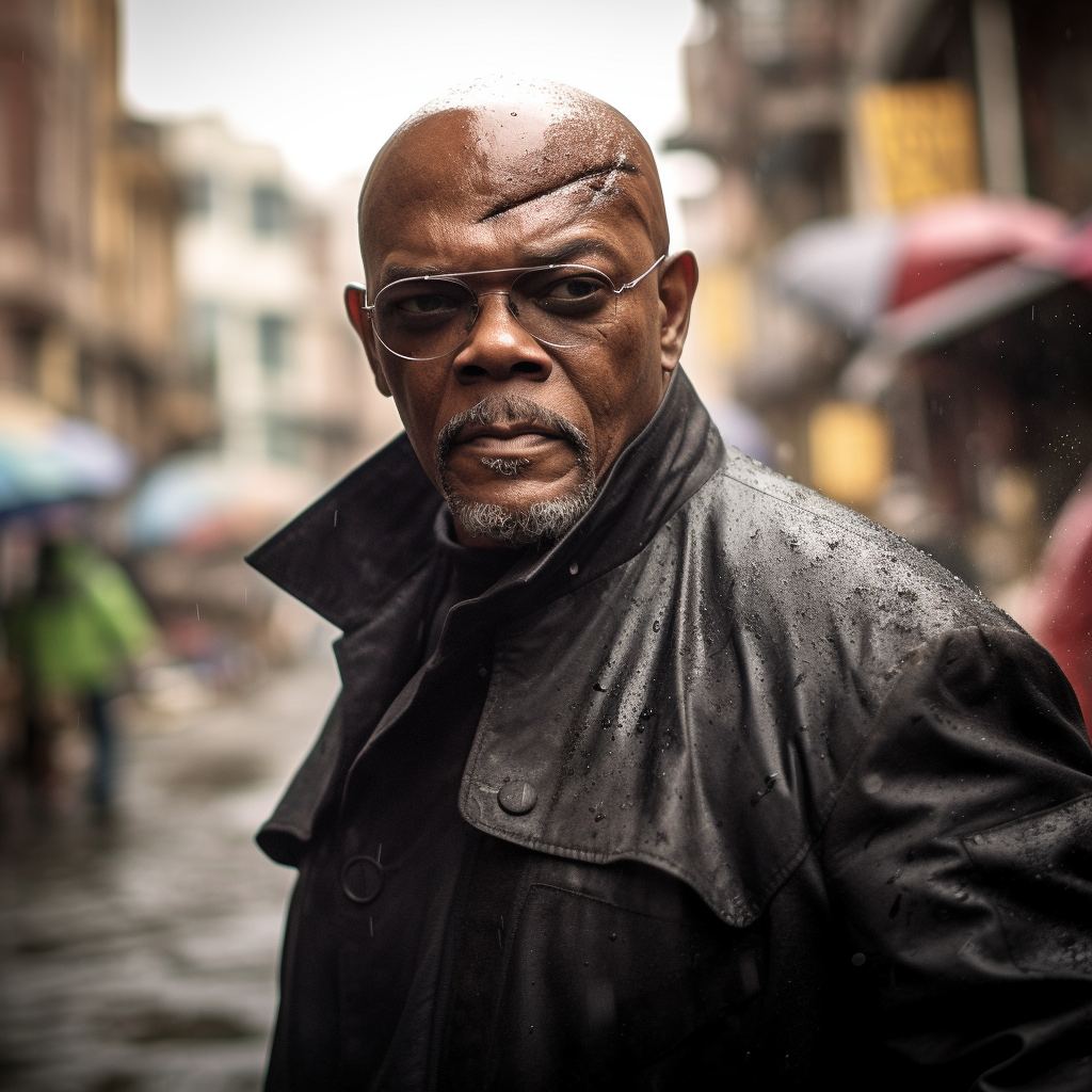 giobbito Samuel L Jackson as an old Nick Fury fighting aliens b56ab06b ...
