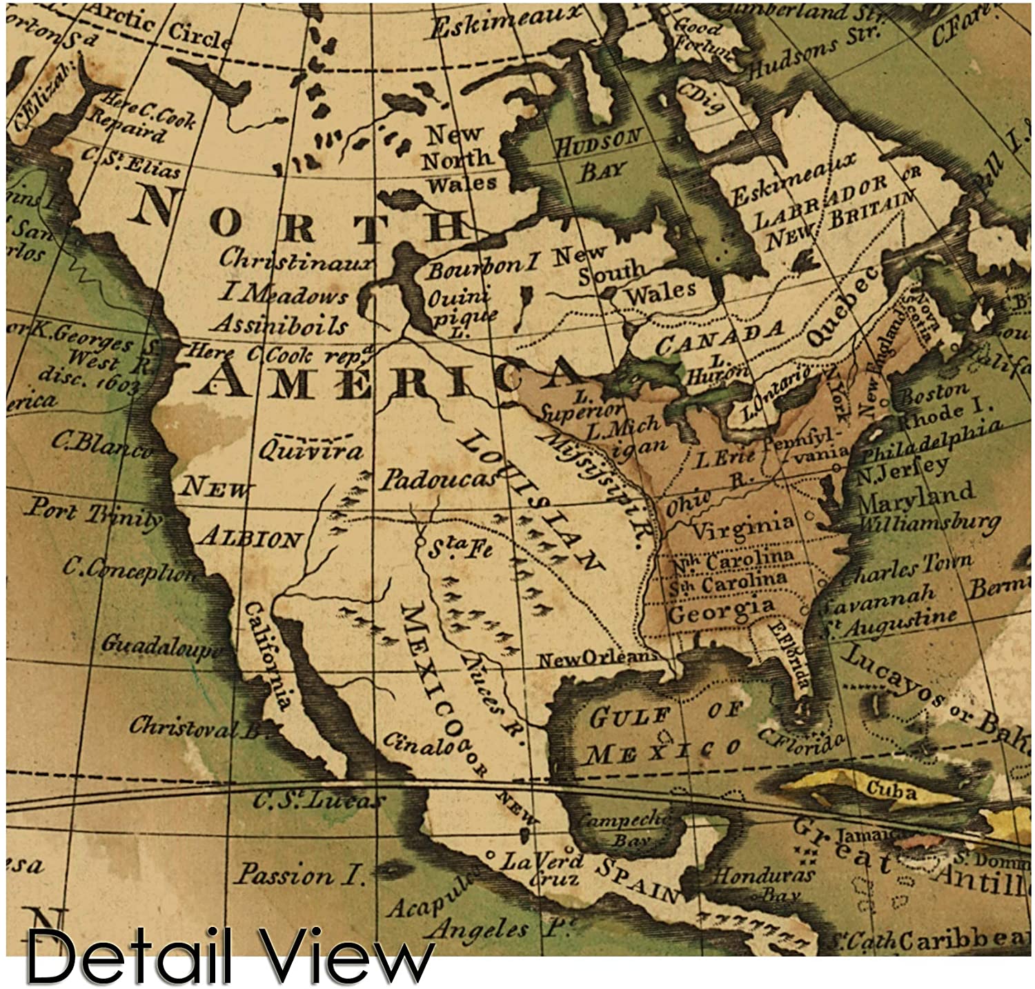 1795 Map of the World Poster - Vintage World Map Wall Art Decor Print ...