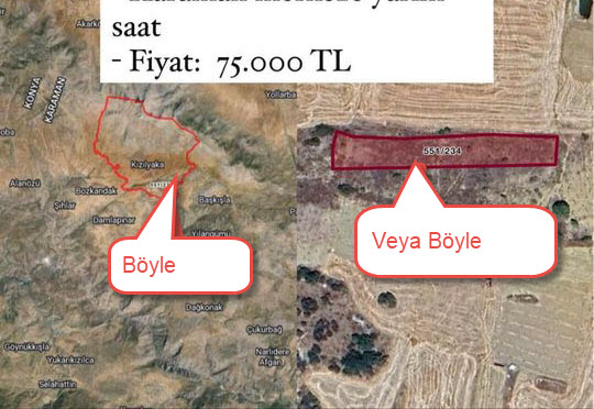 Istenilen Bir Arsayi Map Üzerinde Cevreli Veya Tarali Nasil Gösterebilirim?