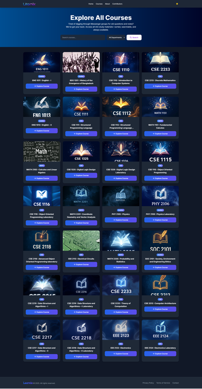 GitHub - ahmed-shahriar04/learnix: A modern learning platform for university students. Get ...