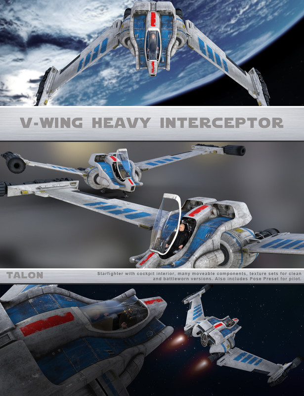 TALON V-Wing Interceptor 2026 - Free Daz 3D Models