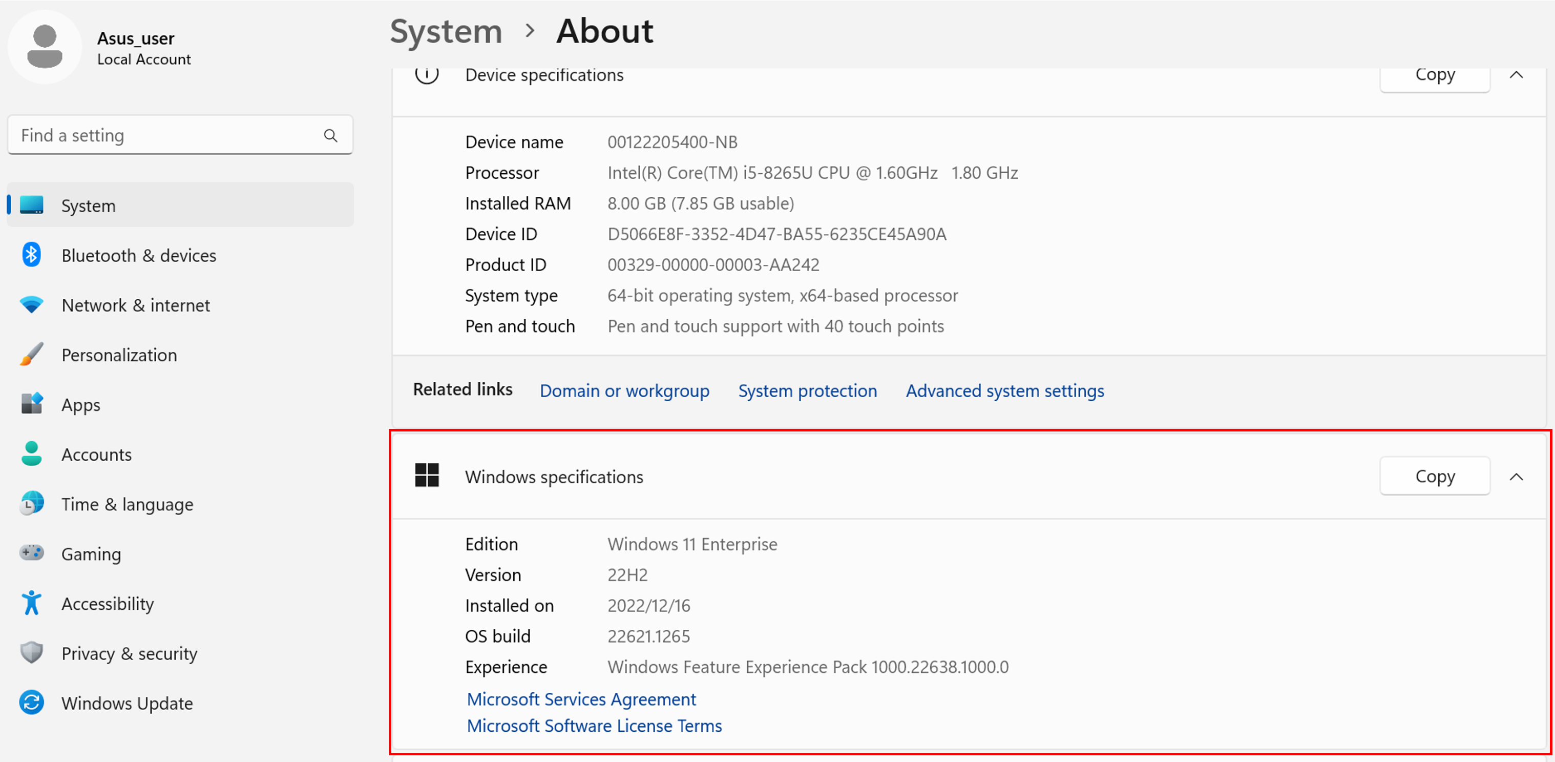 Windows specifications — Postimages