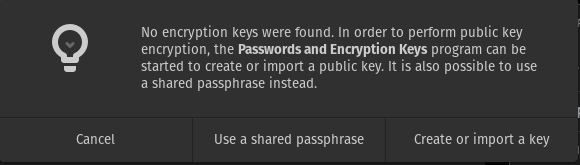 Pop OS Encrypt multiple files with "Passwords and Keys" app. Any ...