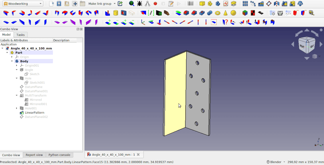 [solved] map holes to other side - MultiTransform? - FreeCAD Forum