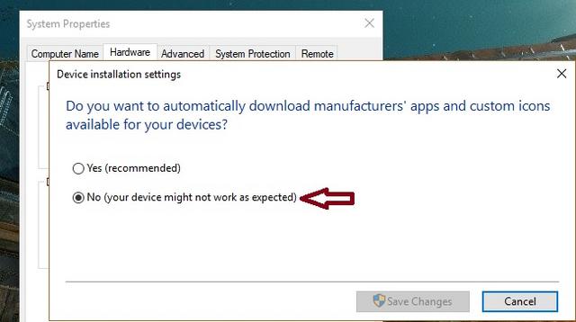 Change Device Installation Settings Change Device Installation Settings