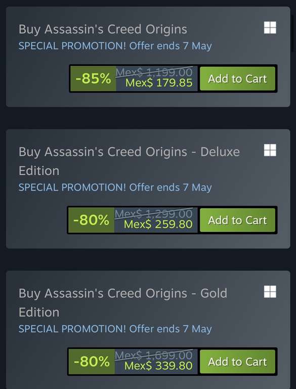Steam Assassin's Creed Origins