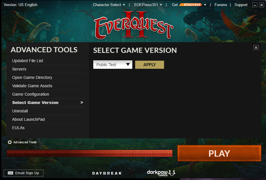 Help with logging into test server | EverQuest 2 Forums