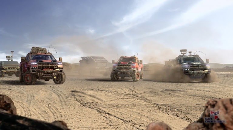2020 Chevrolet Silverado HD variant shown in defense contractor slide ...