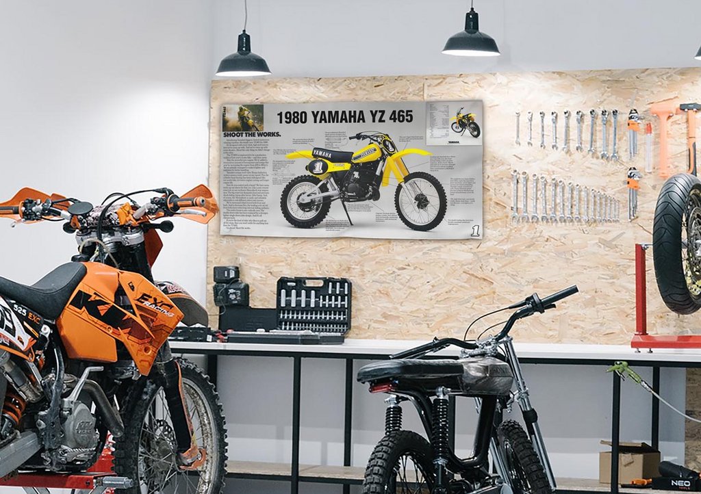 1980 Yamaha YZ 465 Banner Poster Flyer Brochure Art Decal 1980 Yamaha YZ 465 Banner Poster Flyer Brochure Art Decal