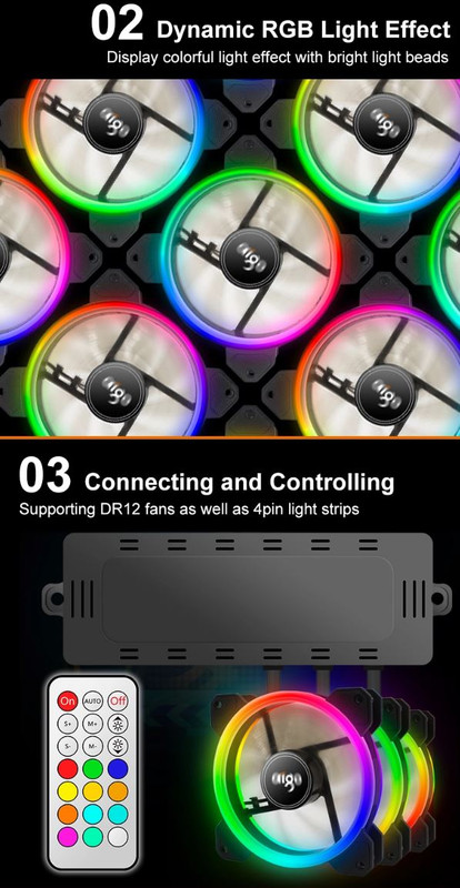 Darkflash DR12 RGB Fans PC 120mm with Controller Kit x3 x5 x8
