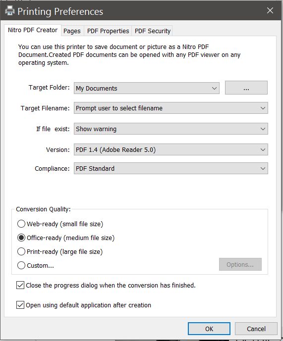 Saving print settings - Printing - Nitro Community Forums