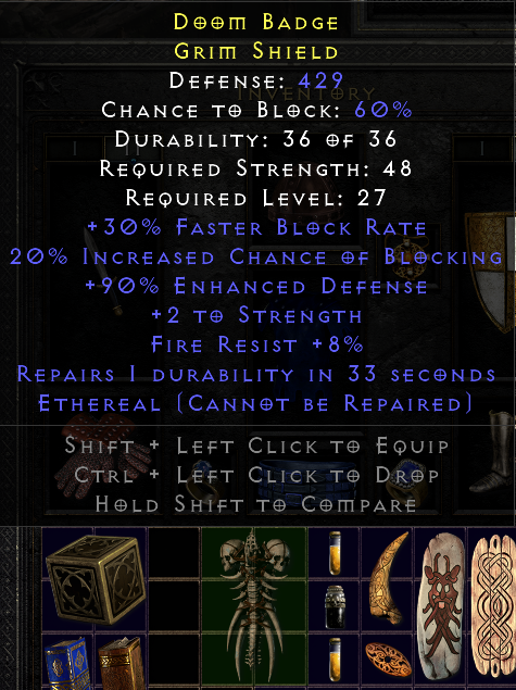 Lvl 27 Lld Eth Grim Shield - Topic - d2jsp