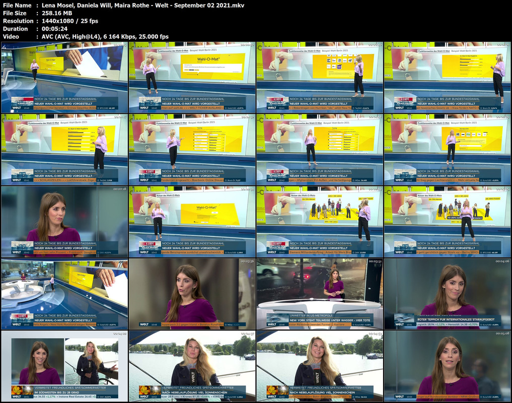 Lena Mosel, Daniela Will, Maira Rothe - Welt - 2.9.2021 (V HD ...