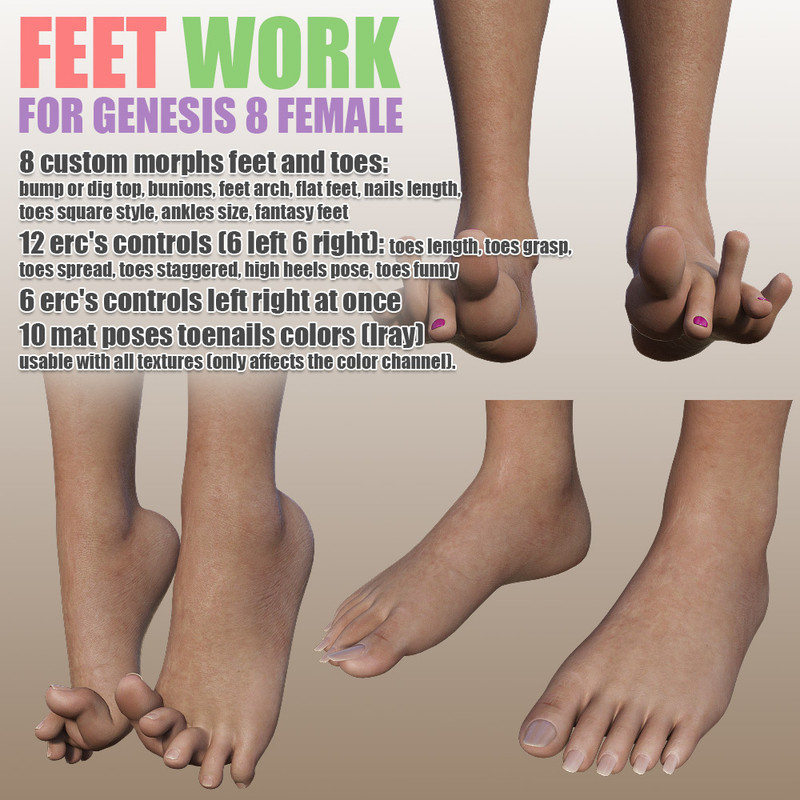 Feet Work For G8F 2026 - Free Daz 3D Models