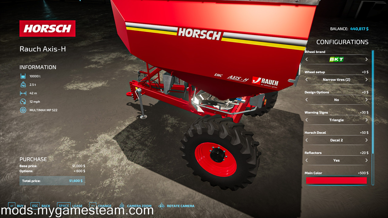 Horsch Rauch Axis-H Mod for Farming Simulator 22 %%sitename%%