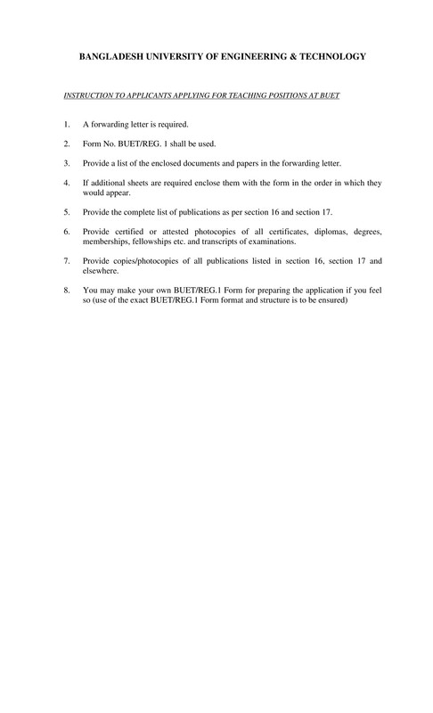 BUET Job Circular 2024 – buet job circular in bd jobs