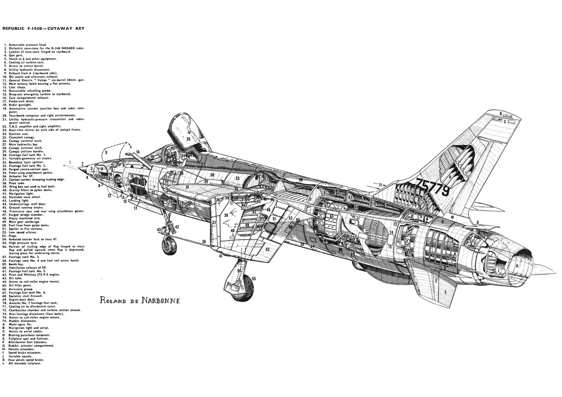 Republic F 105 B Thunderchief A4 — Postimages